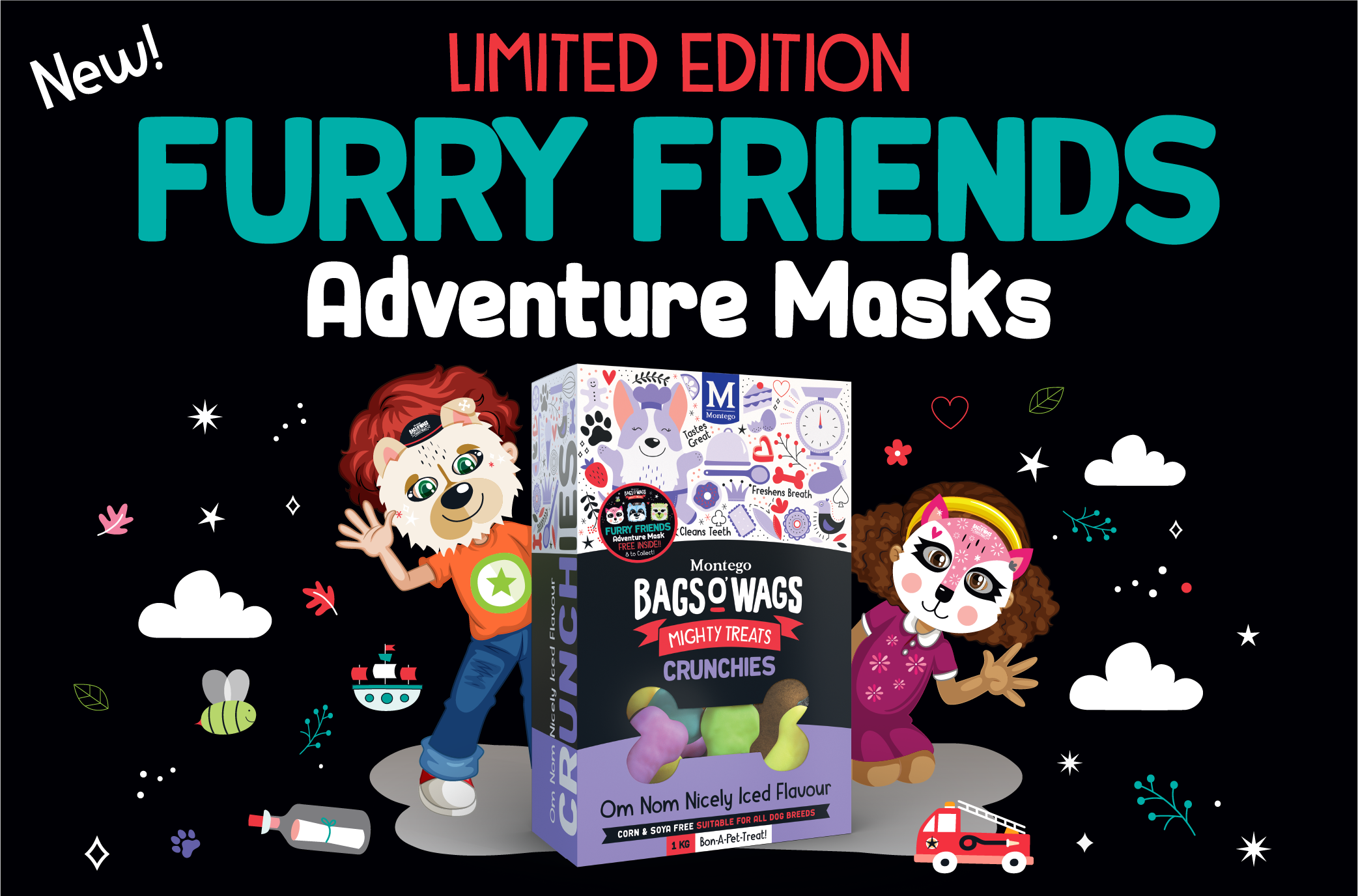 New Limited Edition Bags o’ Wags Character Masks for Kids - Montego Pet ...